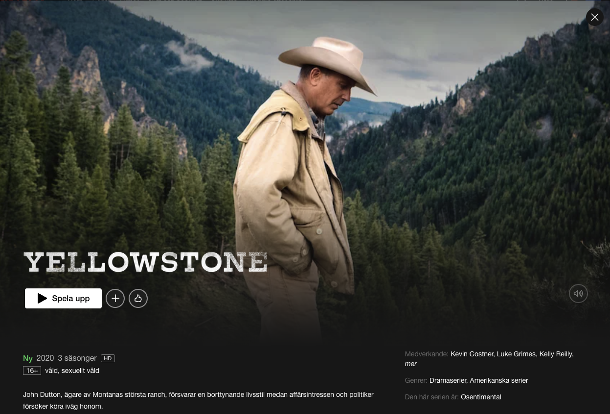 Från och med idag kan du se Yellowstone på Netflix - Nytt från Yellowstone!